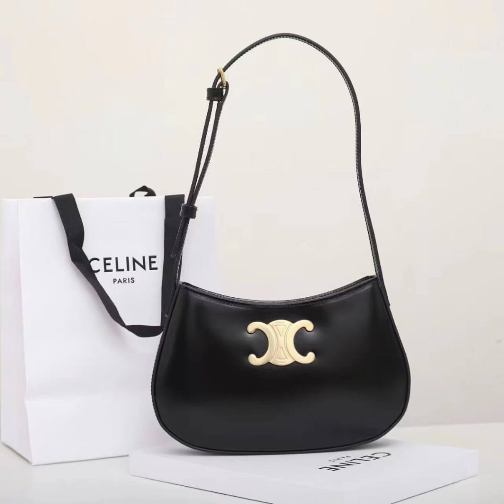 CELINE TILLY medium bag in shiny calf leather – YUTULU